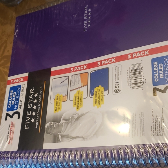 Five Star | Office | Fivestar 3 Subject Notebook 3 Pack | Poshmark